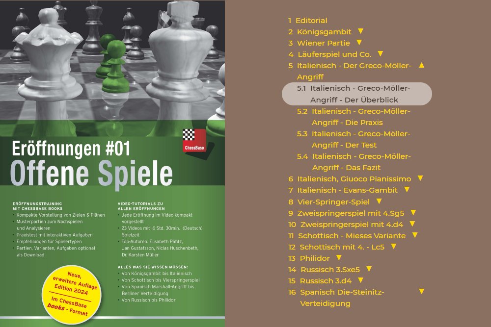 Neu: Offene Spiele 1: Eröffnungstutorial im neuen ChessBase book Format ...